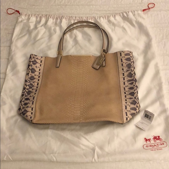 Coach | Bags | Coach Madison North South Embossed Python Tote | Poshmark
